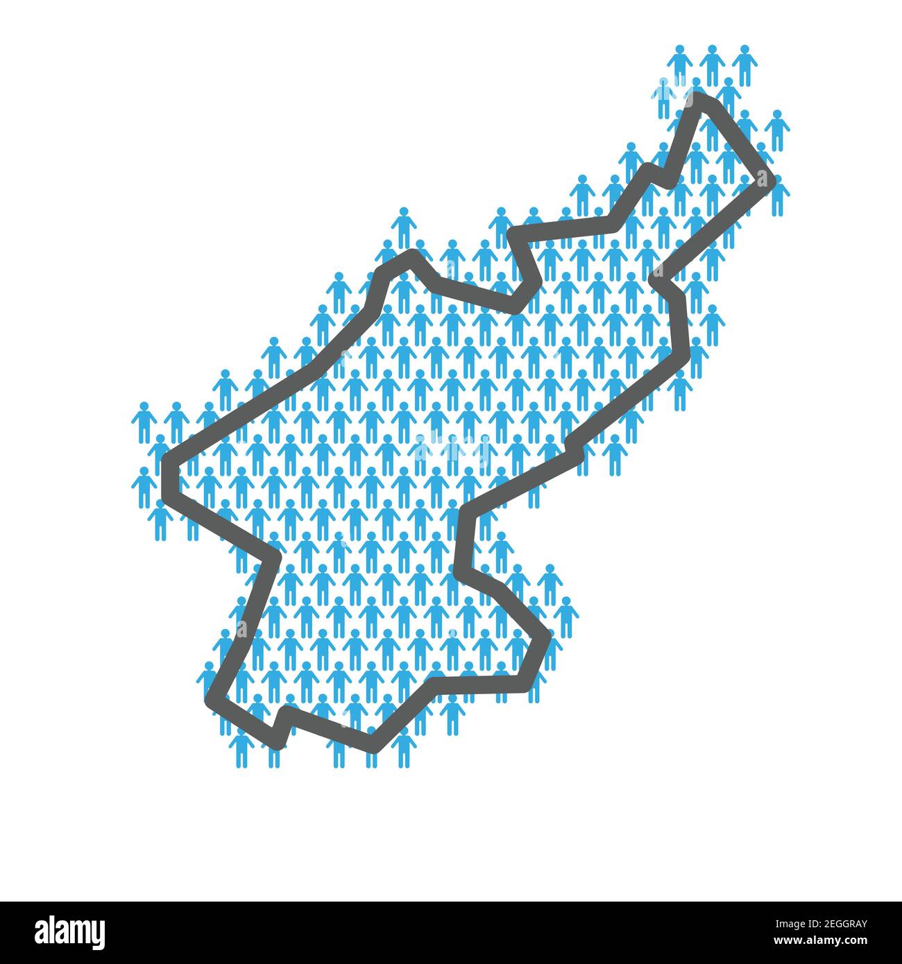 North Korea population map. Country outline made from people figures ...