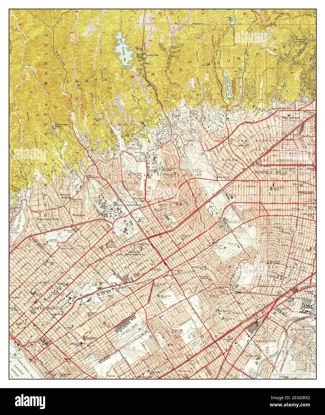 Beverly Hills, California, map 1950, 1:24000, United States of America ...