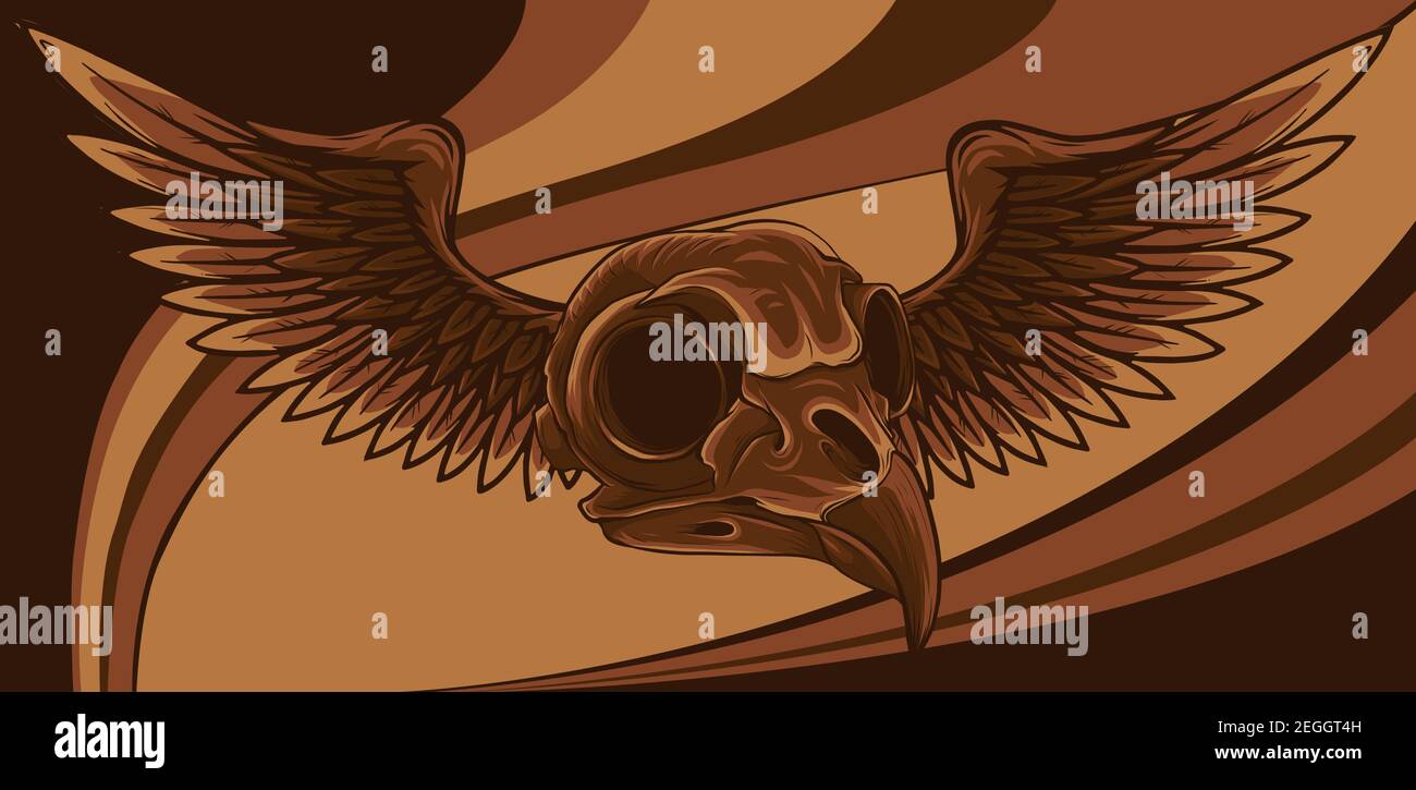 bird skull with wings vector illustration design Stock Vector Image ...