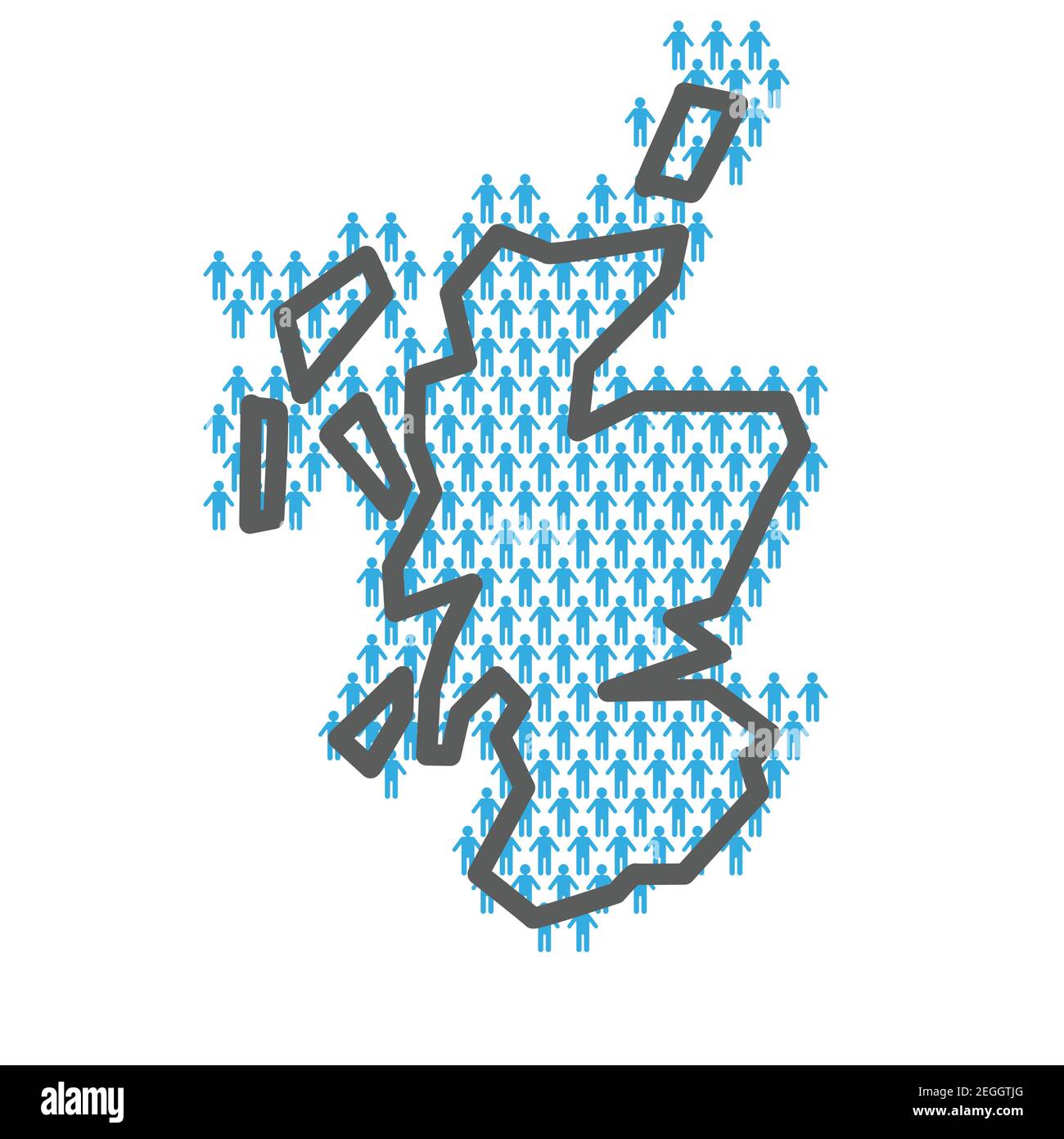 Scotland population map. Country outline made from people figures Stock ...