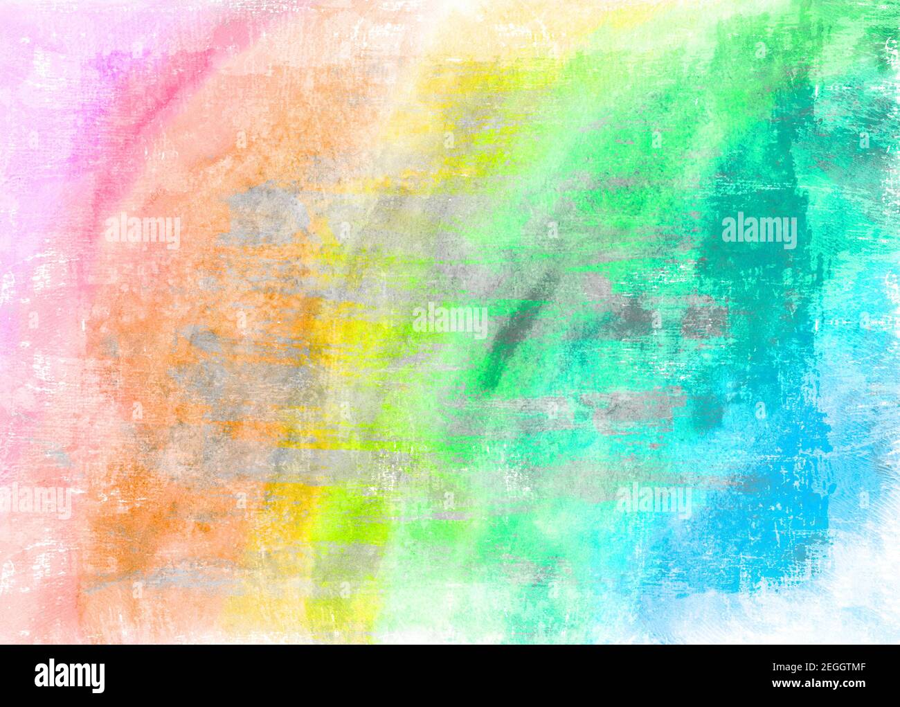 Watercolor grunge background in rainbow colors. Handmade scratched ...