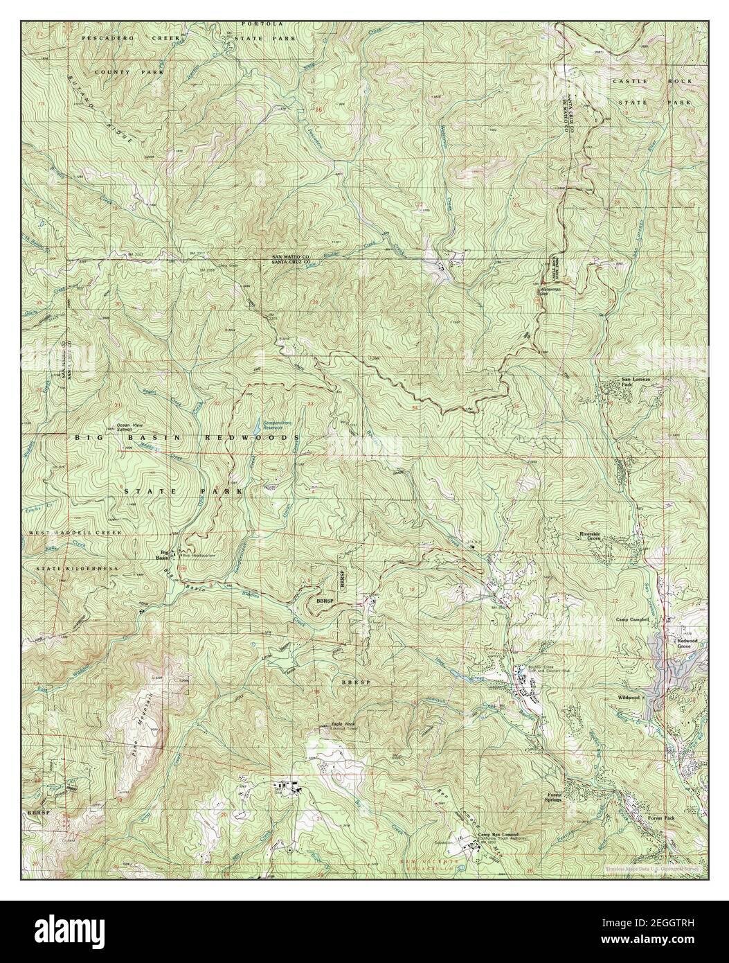 Big Basin, California, map 1997, 1:24000, United States of America by ...