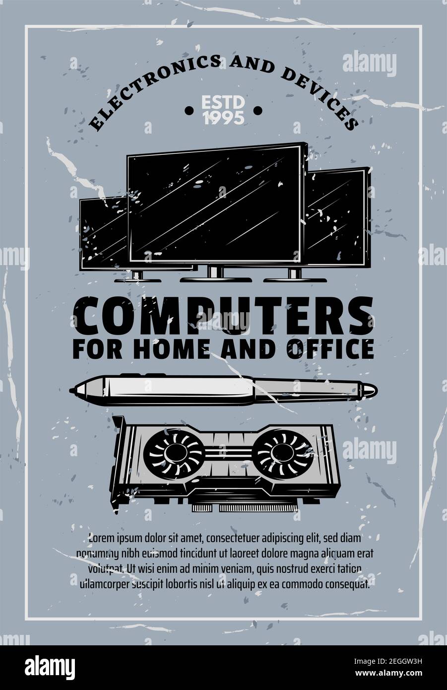 Vintage desktop monitor Stock Vector Images - Alamy
