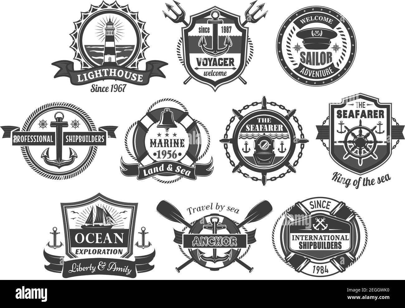 Seafarer vector vectors Black and White Stock Photos & Images - Alamy