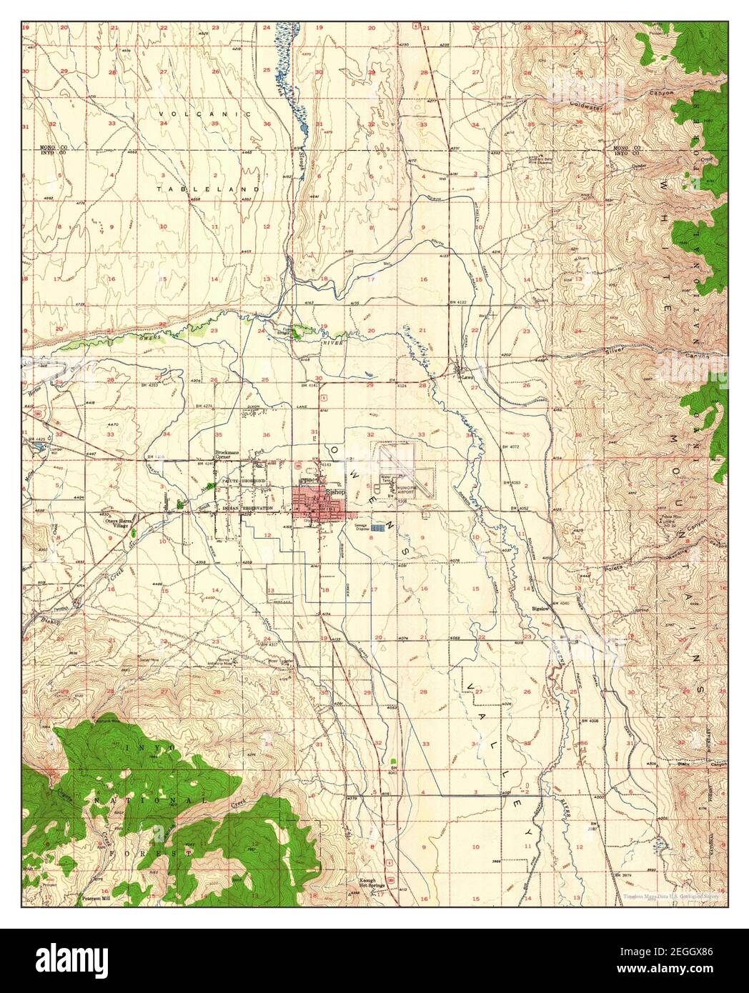 Bishop, California, map 1949, 1:62500, United States of America by ...