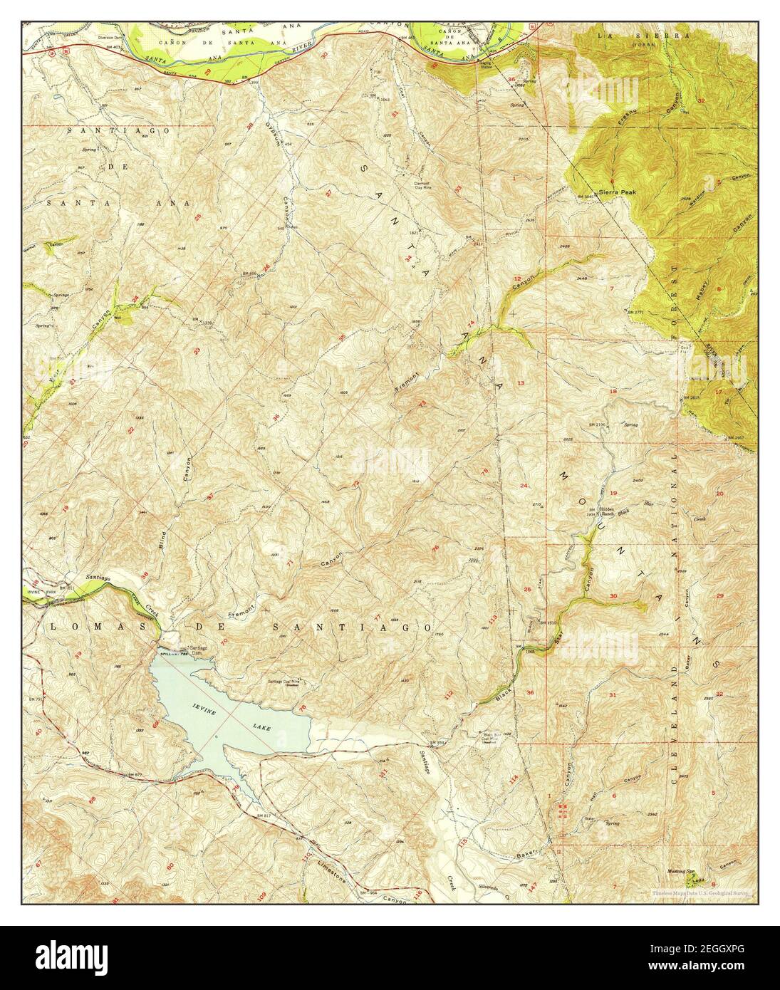Black Star Canyon, California, map 1950, 1:24000, United States of ...