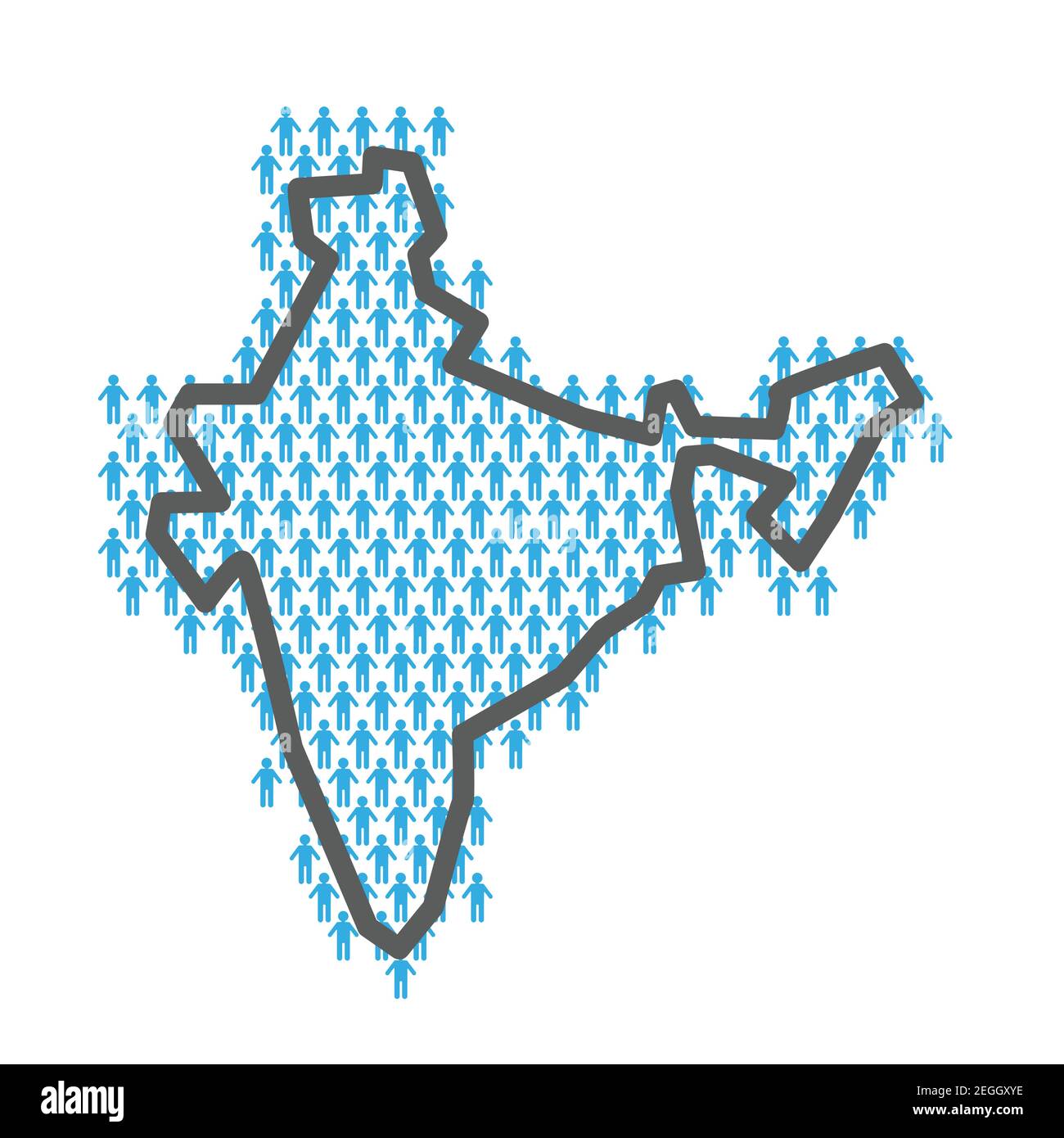 India population map. Country outline made from people figures Stock ...