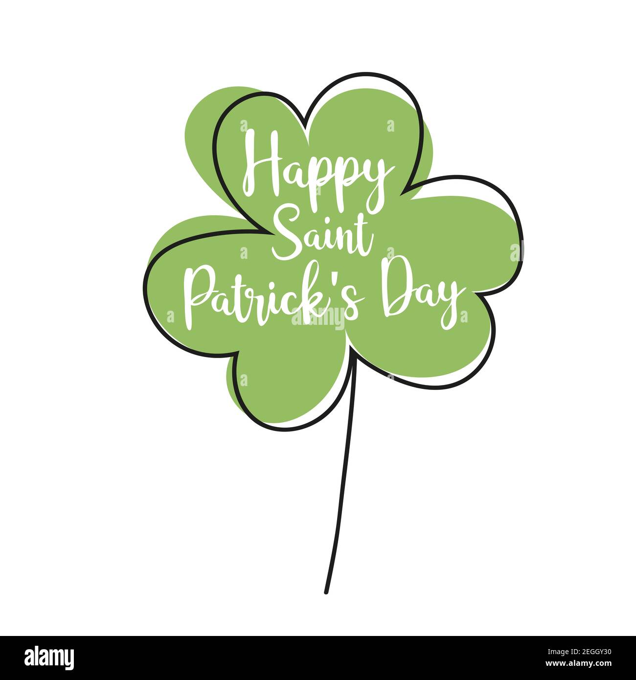 Vector illustration - Typographic Saint Patrick Day Card with clover on ...