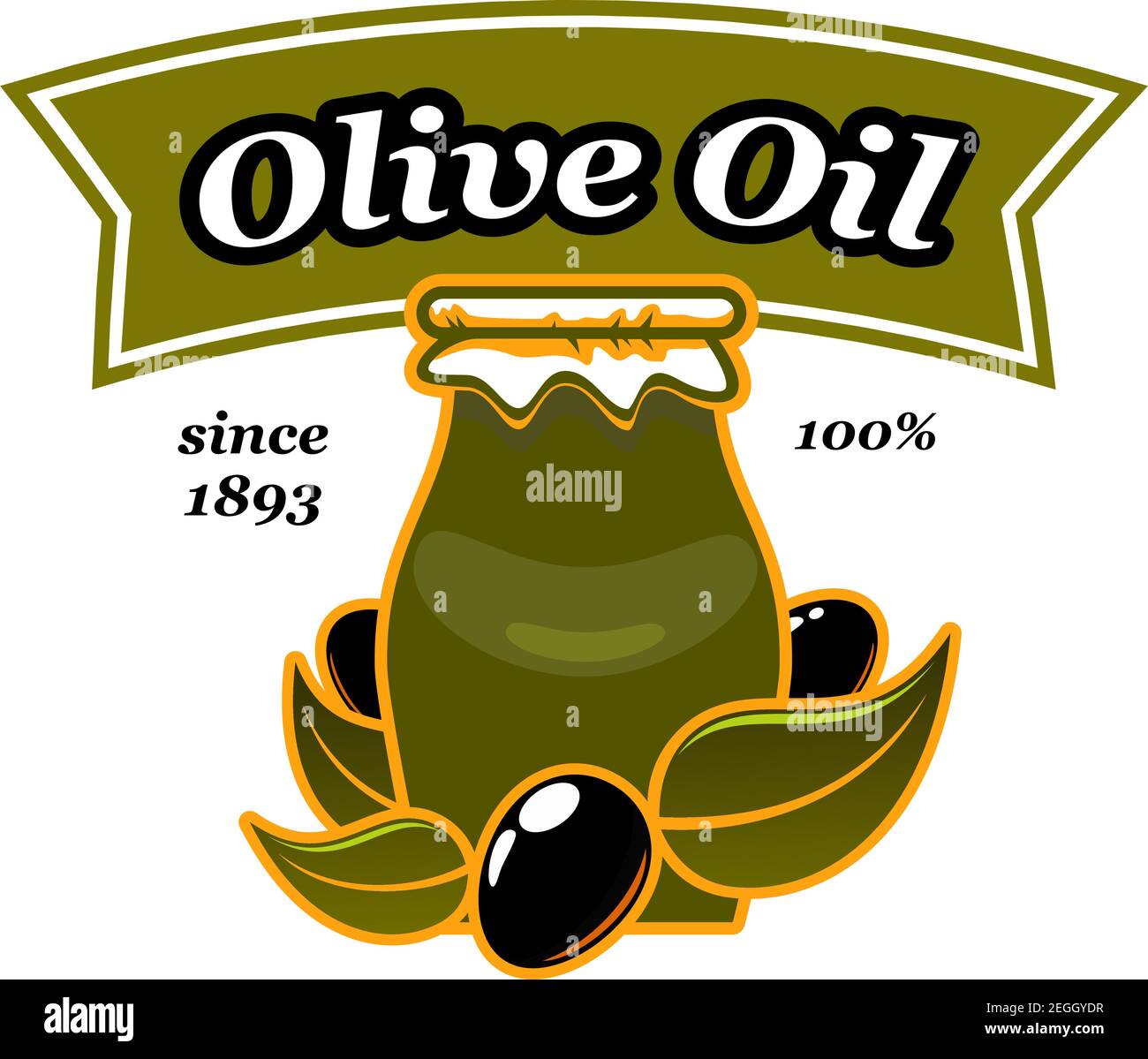 Olive oil pitcher jar and olives icon for extra virgin organic cooking ...