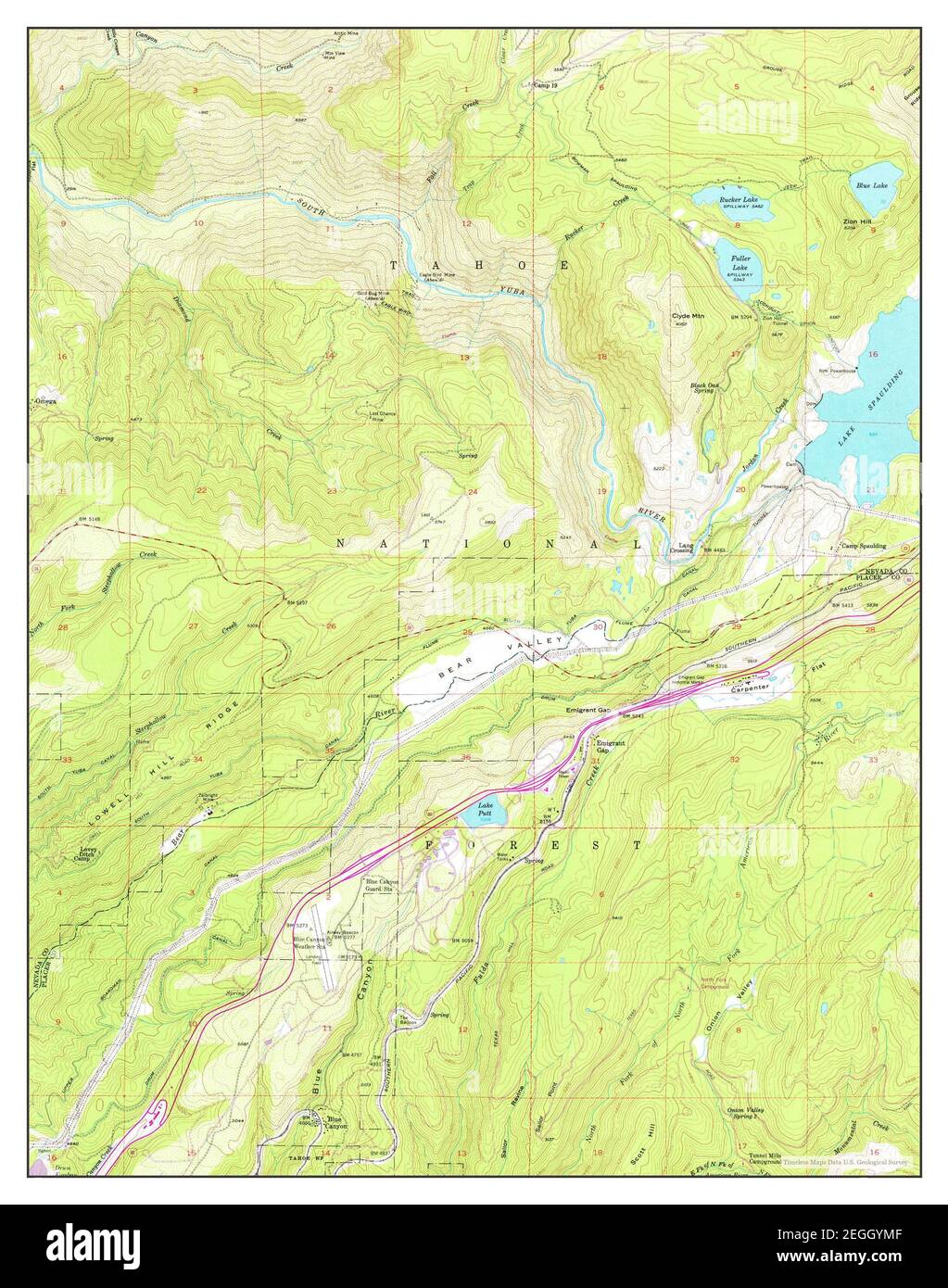 Blue Canyon, California, map 1955, 1:24000, United States of America by ...