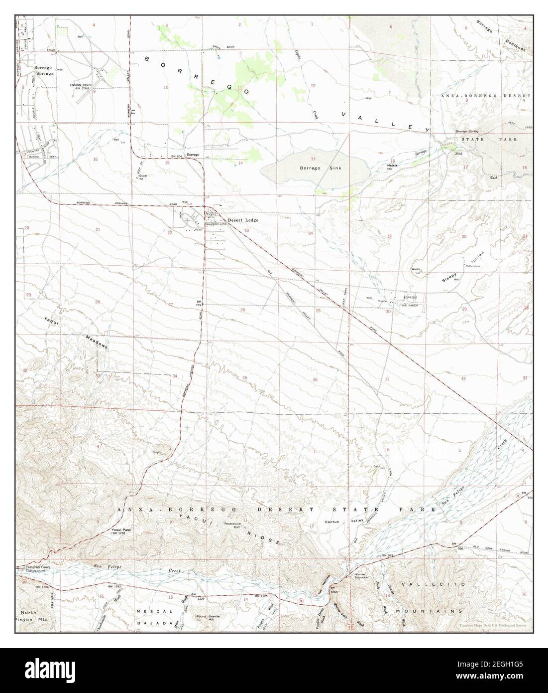 Borrego Sink, California, map 1959, 1:24000, United States of America ...