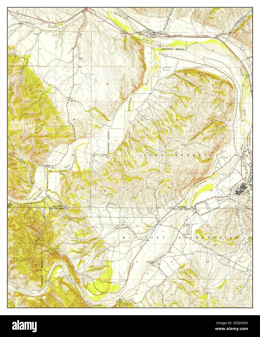 Bradley, California, map 1949, 1:24000, United States of America by ...