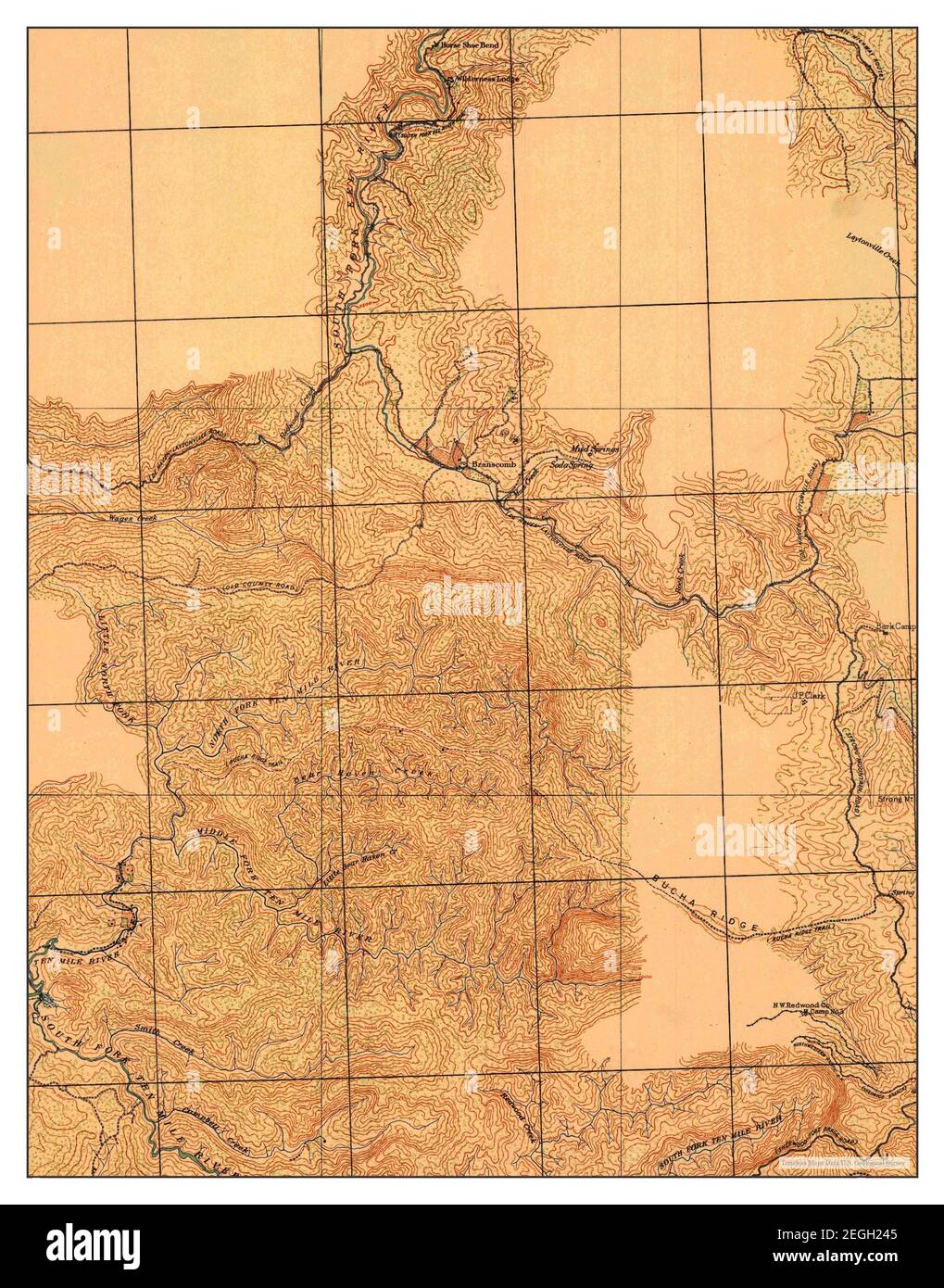 Branscomb, California, map 1921, 1:62500, United States of America by ...