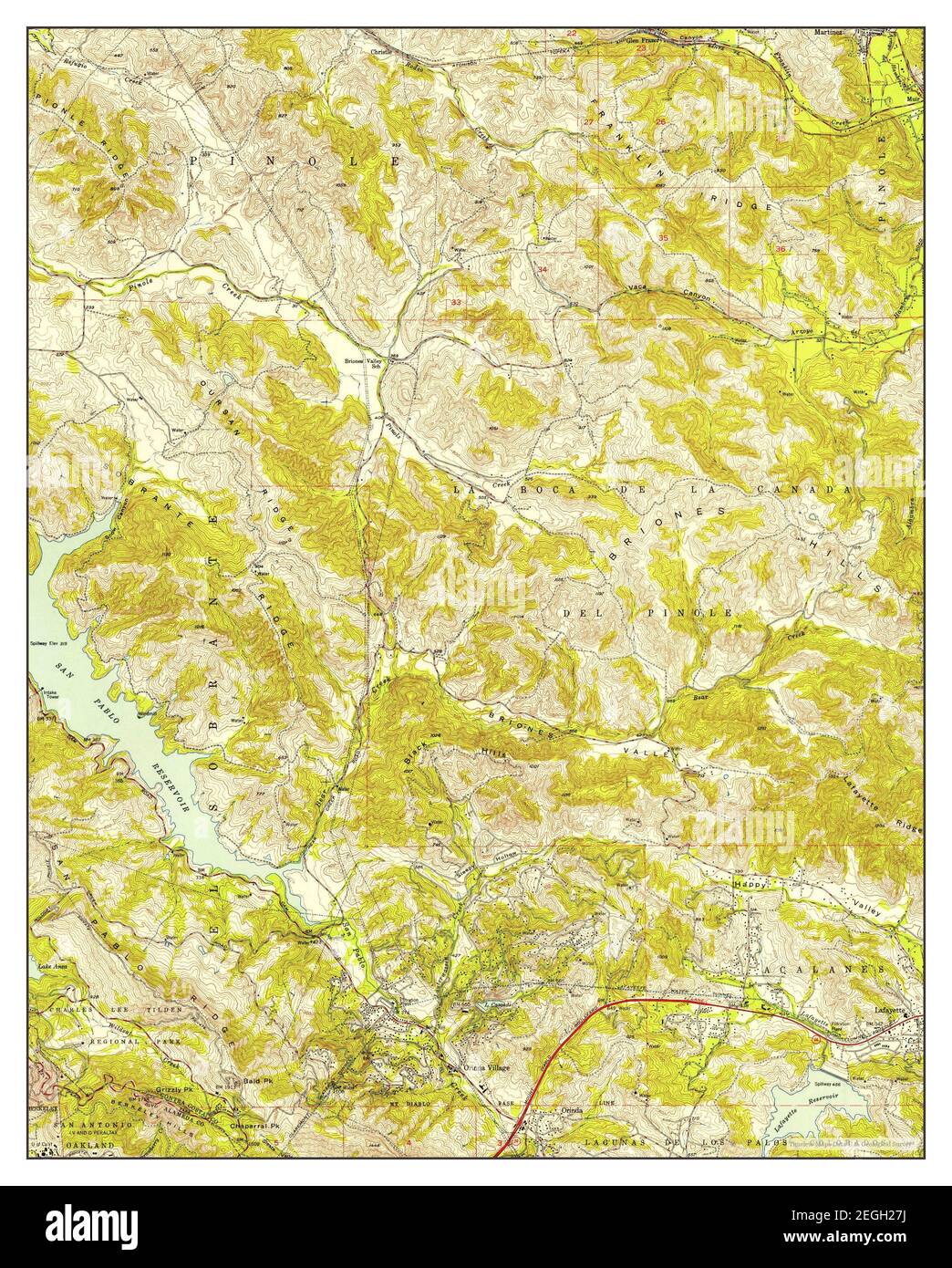 Briones Valley, California, map 1947, 1:24000, United States of America ...