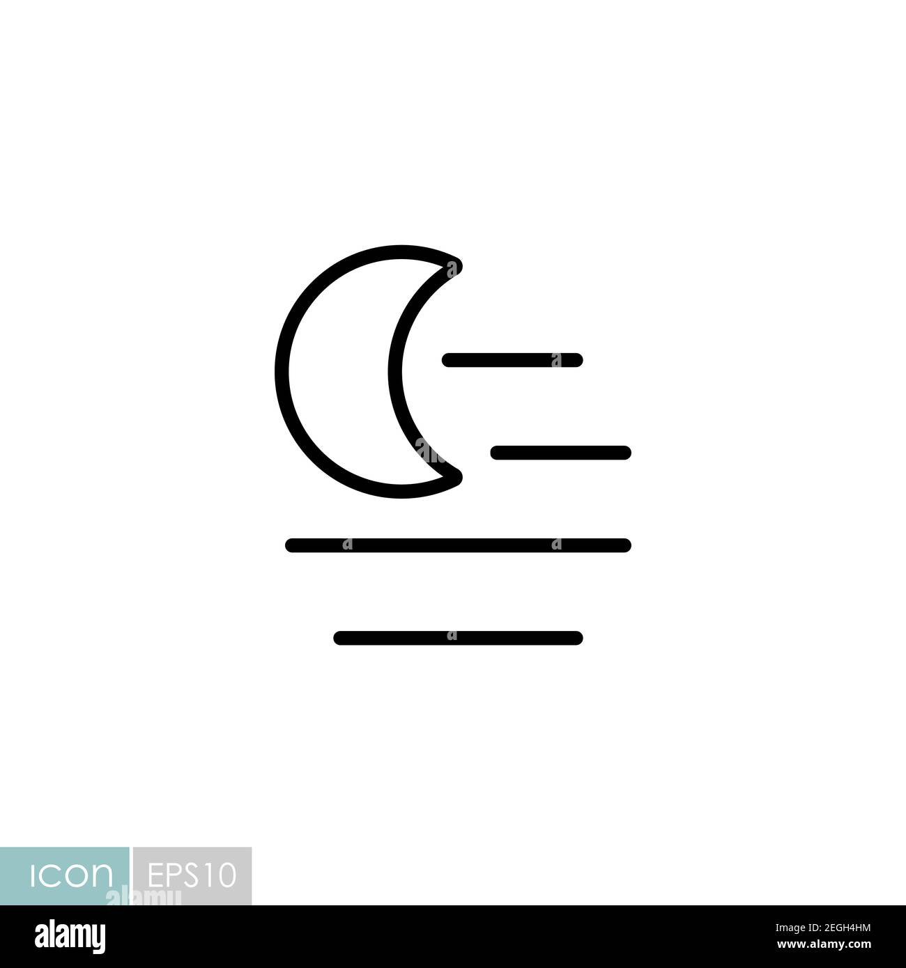 Fog night vector icon. Meteorology sign. Graph symbol for travel ...