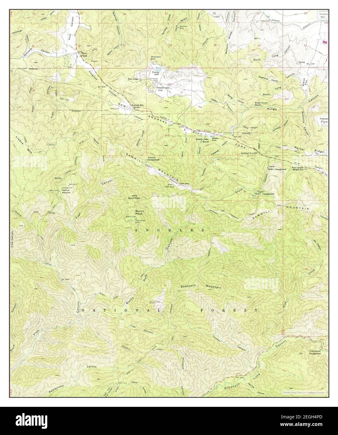 Burnt Peak, California, map 1958, 1:24000, United States of America by ...