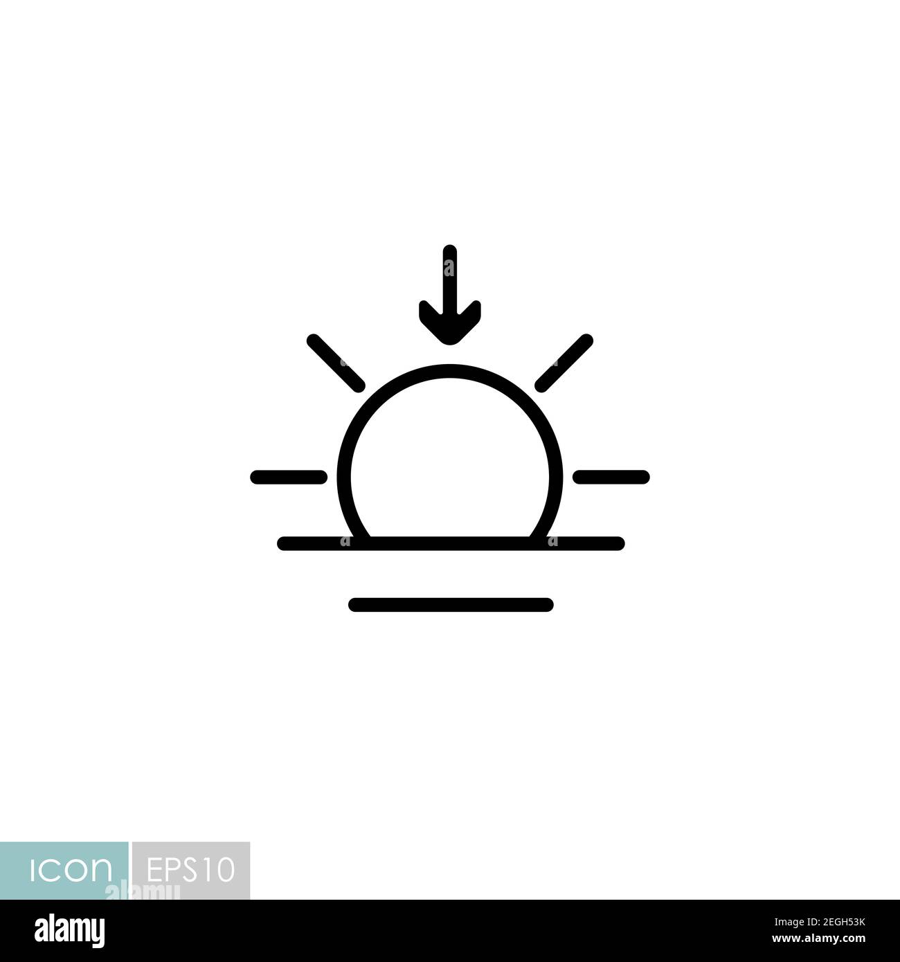 Sunset vector icon. Meteorology sign. Graph symbol for travel, tourism ...
