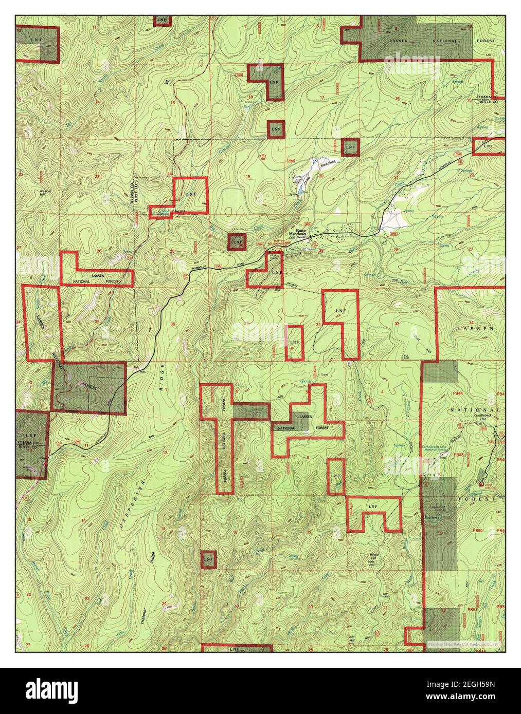 Butte Meadows, California, map 1995, 1:24000, United States of America ...