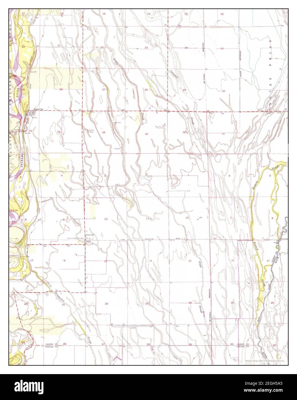 Butte City, California, map 1952, 1:24000, United States of America by ...