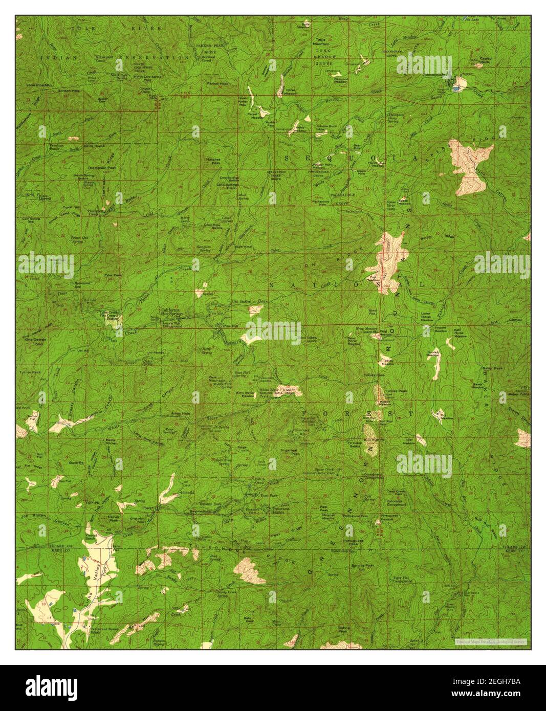 California Hot Springs, California, map 1958, 1:62500, United States of ...