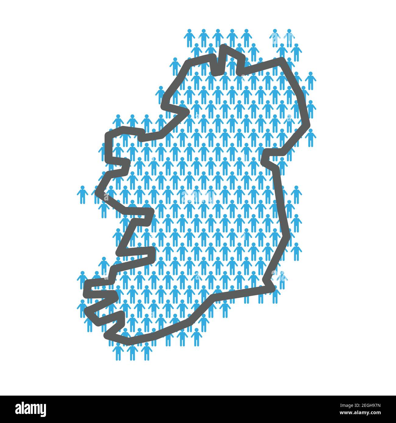 Ireland population map. Country outline made from people figures Stock ...