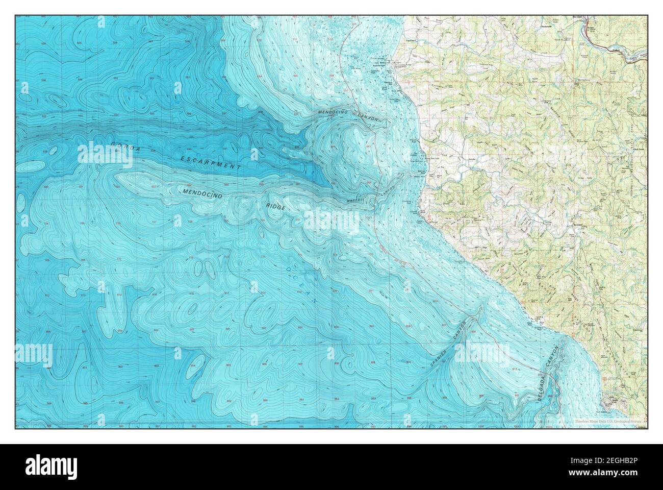 Mendocino map hi-res stock photography and images - Alamy