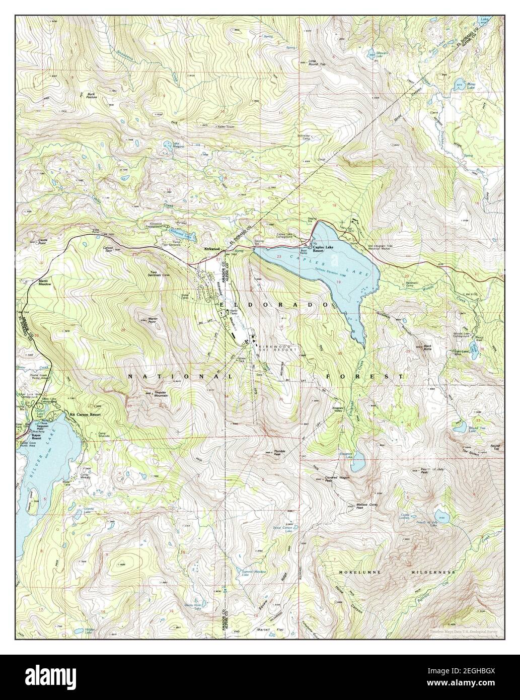 Caples Lake, California, map 1992, 1:24000, United States of America by ...