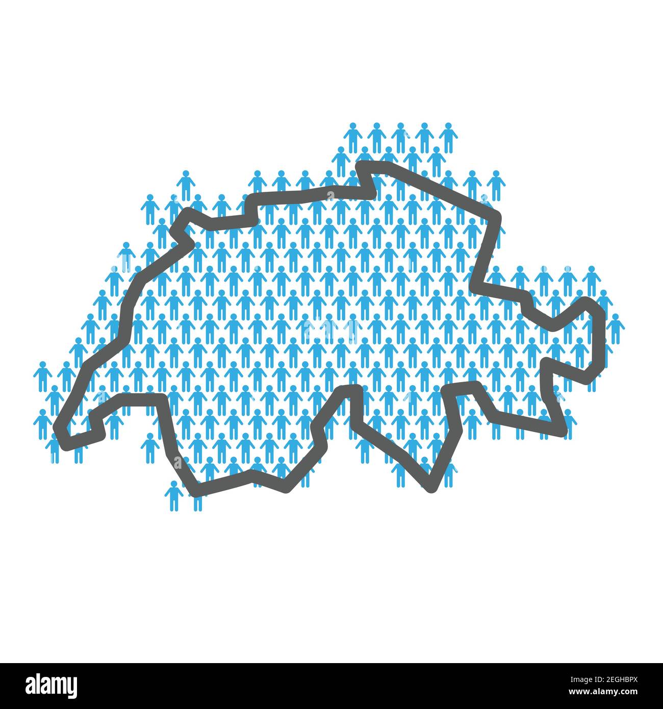 Switzerland population map. Country outline made from people figures ...