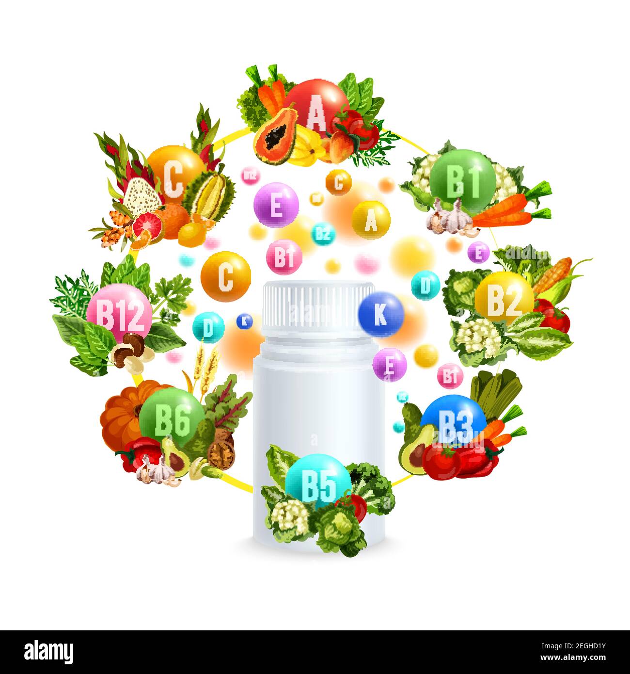 Multivitamin bottle Stock Vector Images - Alamy