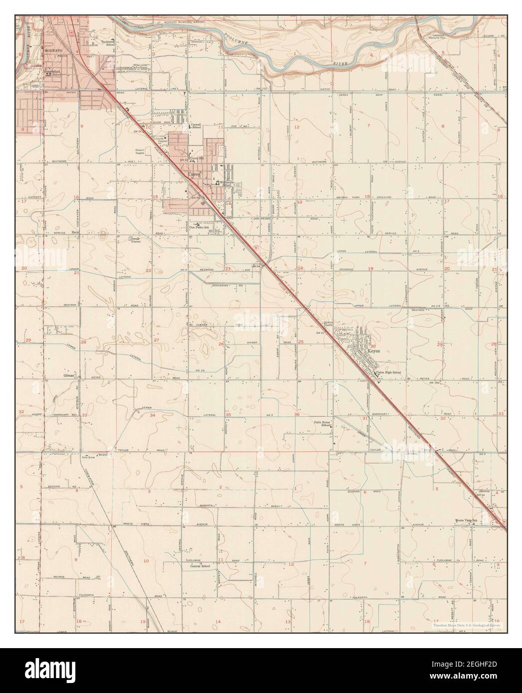 Ceres, California, map 1953, 1:24000, United States of America by ...