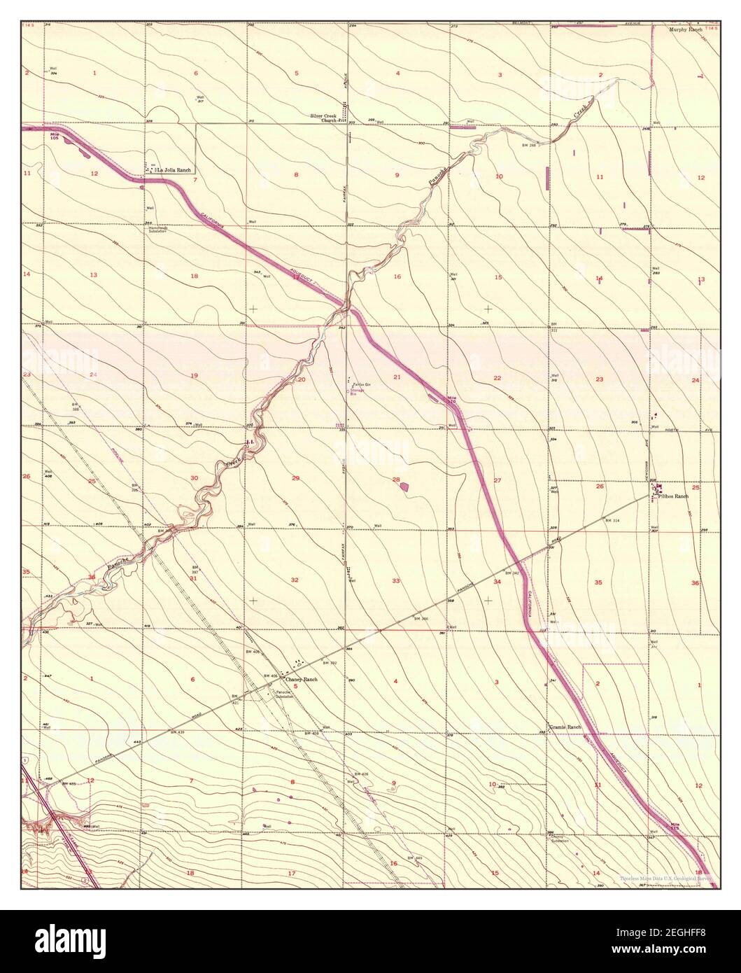 Chaney Ranch, California, map 1955, 1:24000, United States of America ...
