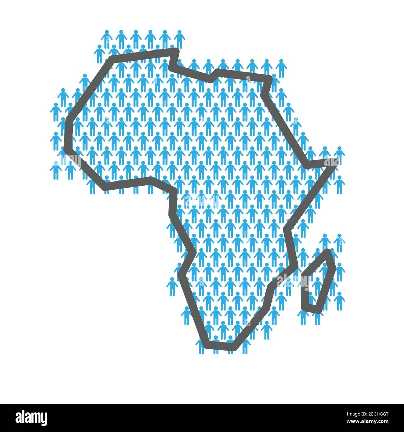 Africa population map. Country outline made from people figures Stock ...