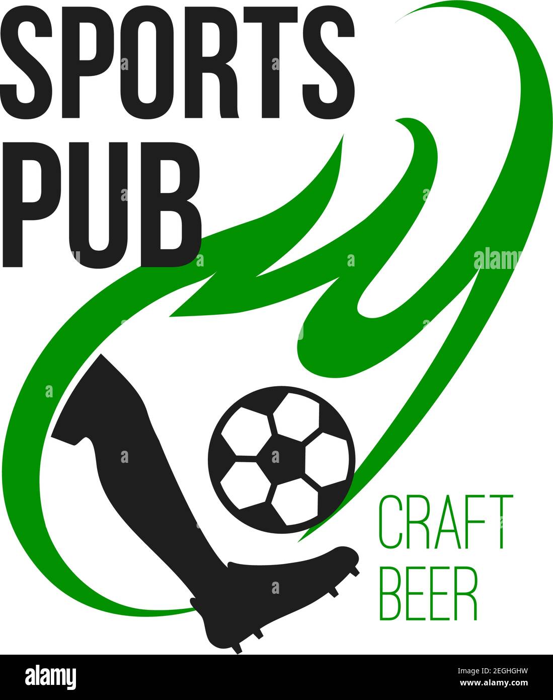 Soccer live game sport bar or football game pub icon of player and ball ...