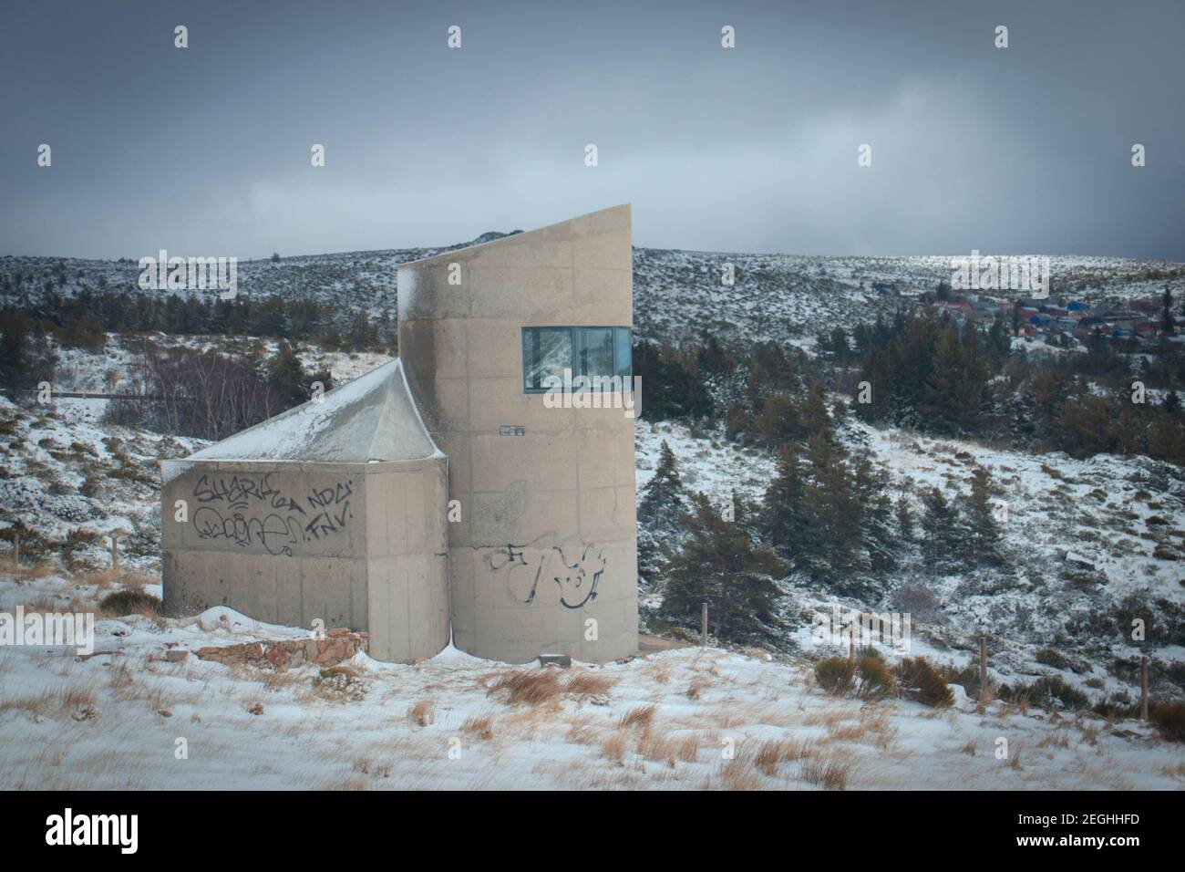 watchtower on the snow Stock Photo - Alamy
