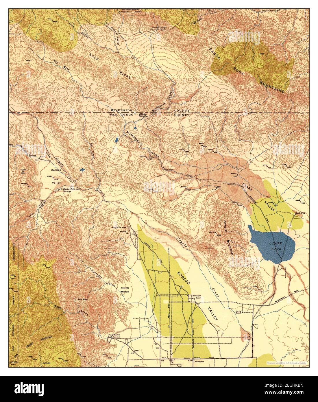 Clark Lake, California, map 1947, 1:62500, United States of America by ...