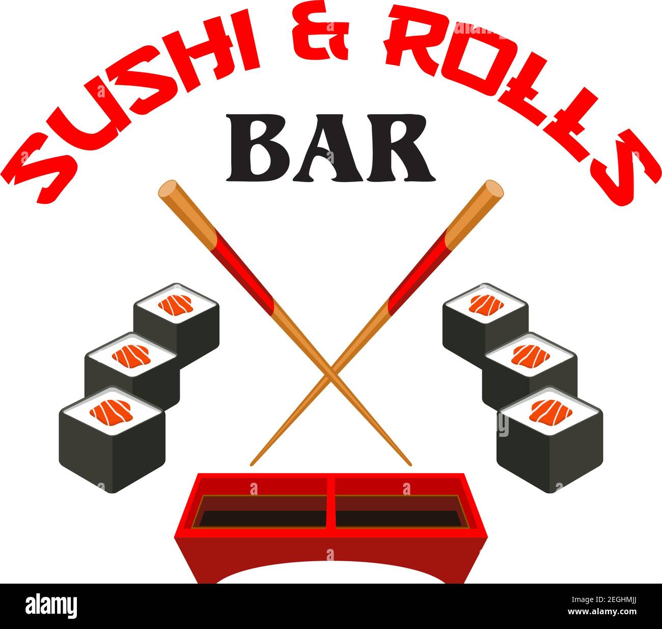 Sushi and rolls bar icons design template for Japanese Asian cuisine ...