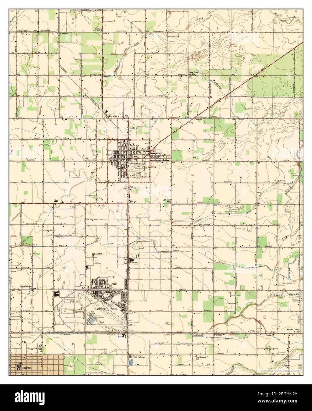 Clovis, California, map 1947, 1:24000, United States of America by ...