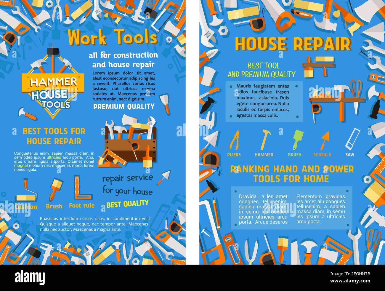 House construction or home repair poster of carpentry and interior ...
