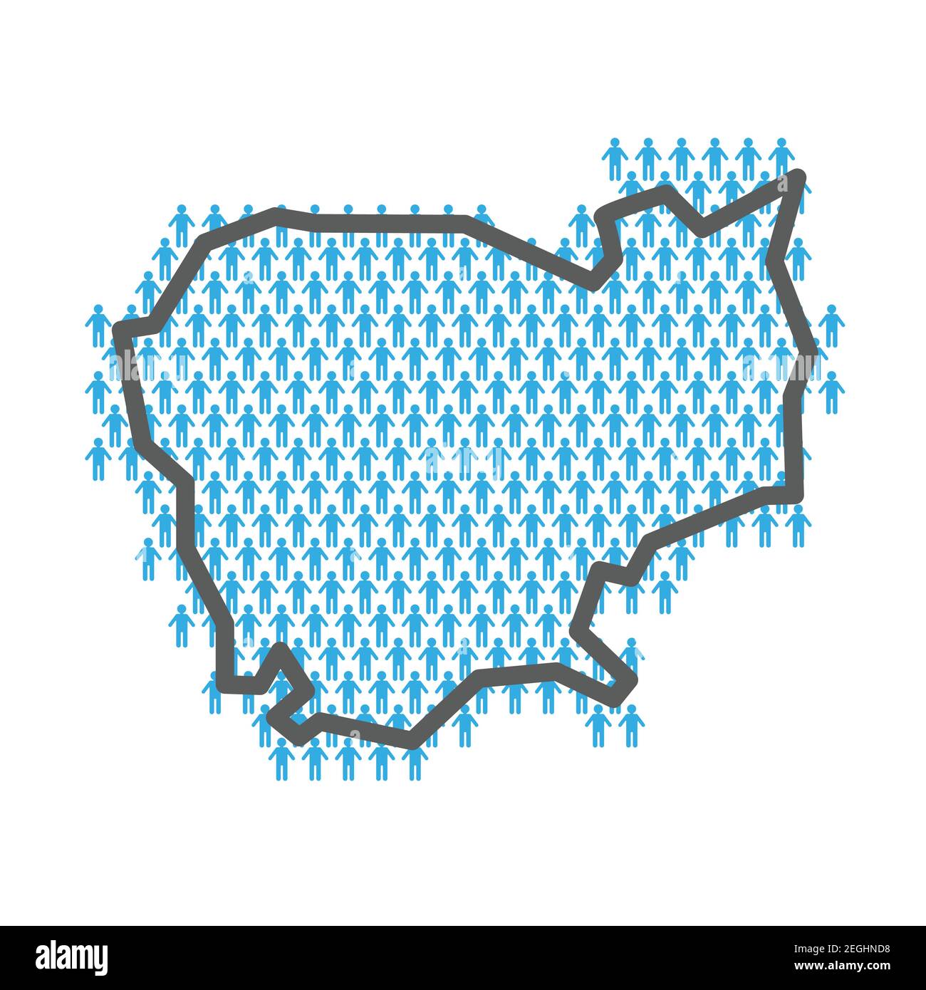 Cambodia population map. Country outline made from people figures Stock ...