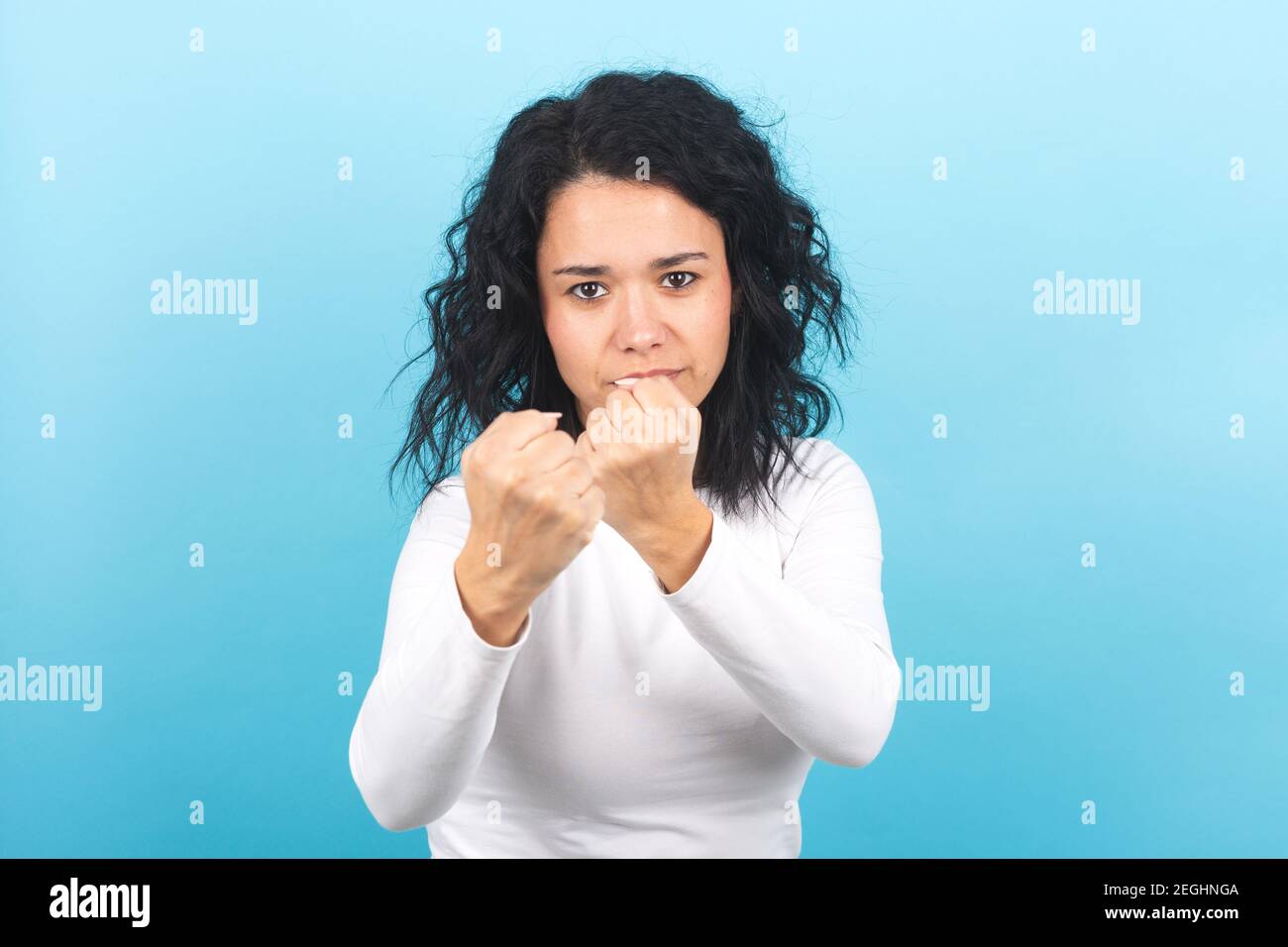 Anger woman fist hi-res stock photography and images - Alamy