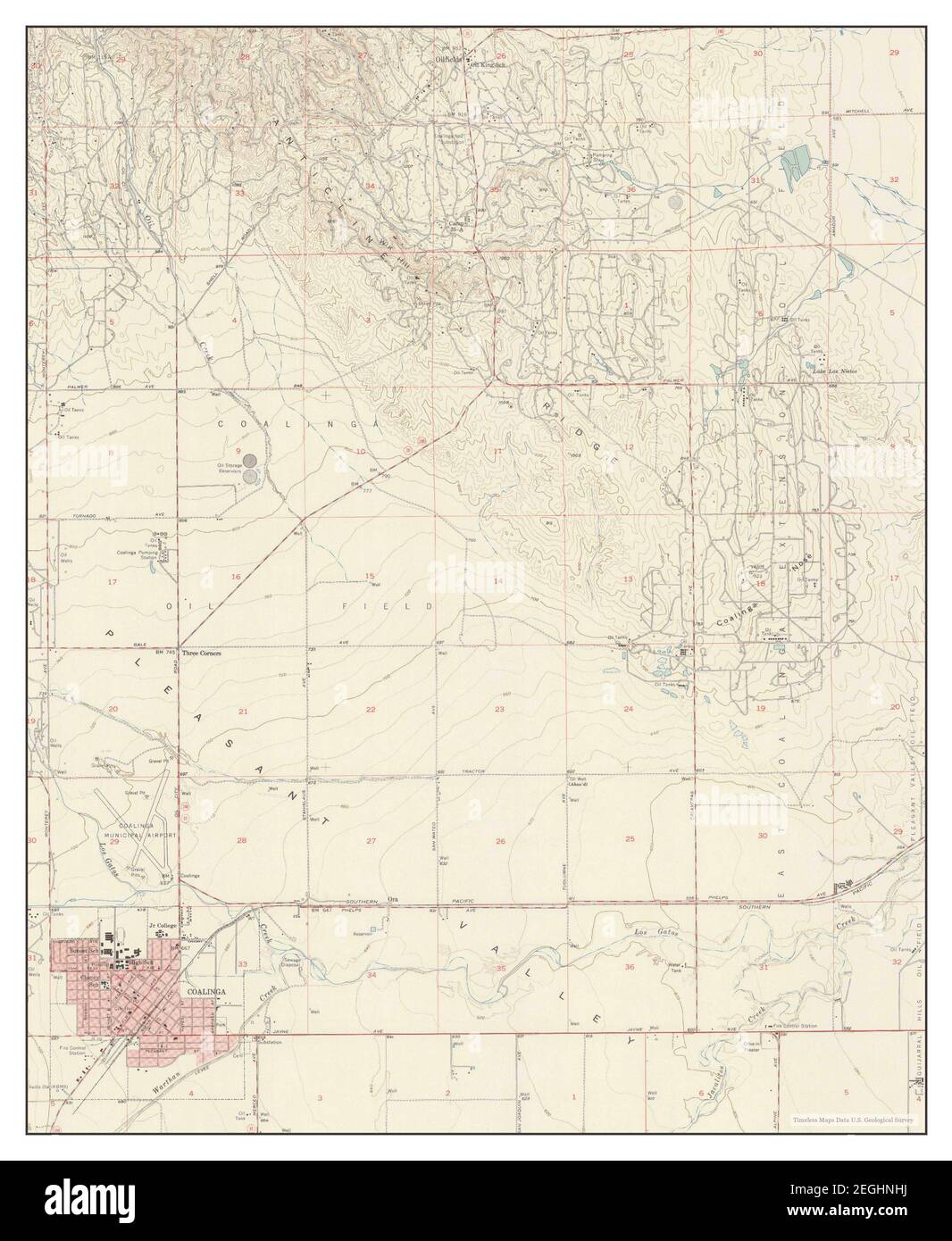 Coalinga, California, map 1956, 1:24000, United States of America by ...