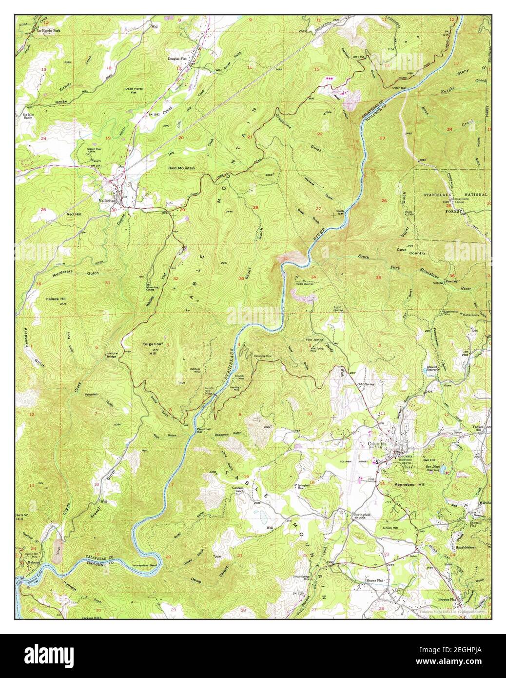 Columbia, California, map 1948, 1:24000, United States of America by ...