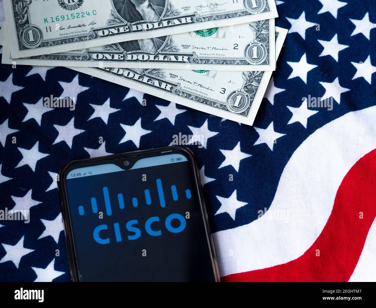 In this photo illustration, a Cisco Systems appliance logo seen ...