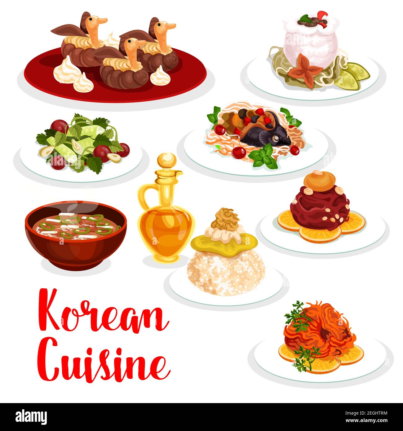 Spicy chicken salad in Stock Vector Images - Alamy