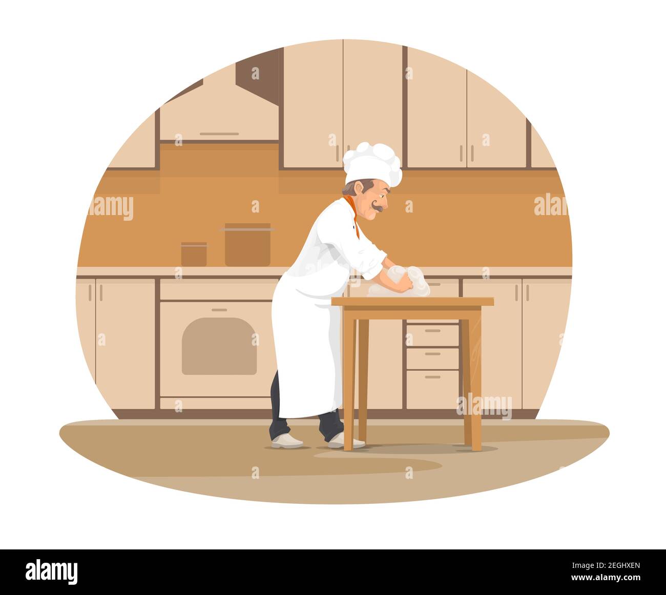 Baker in bakery making Stock Vector Images - Alamy