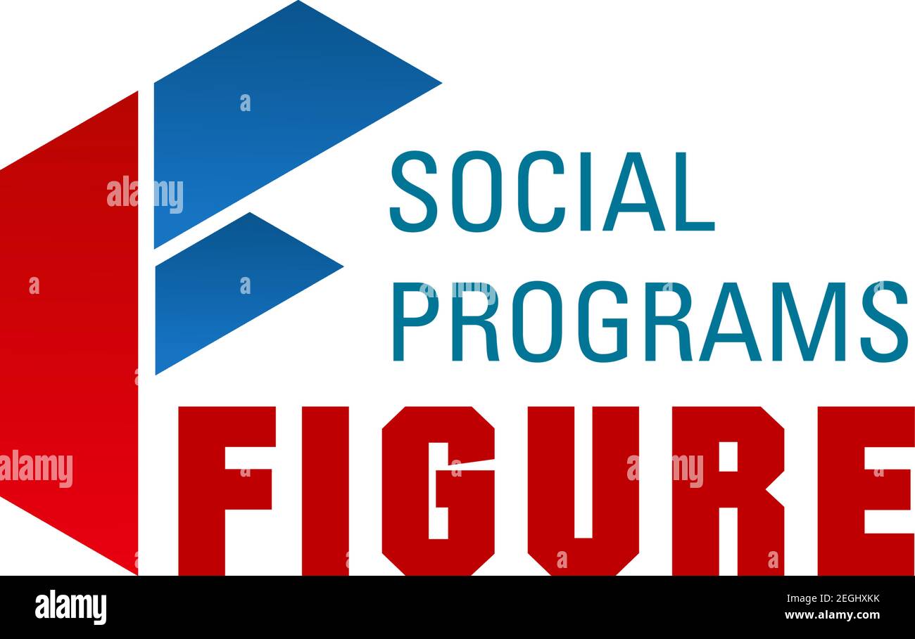 Creative logo for social programs. Sign in red and blue colors isolated ...