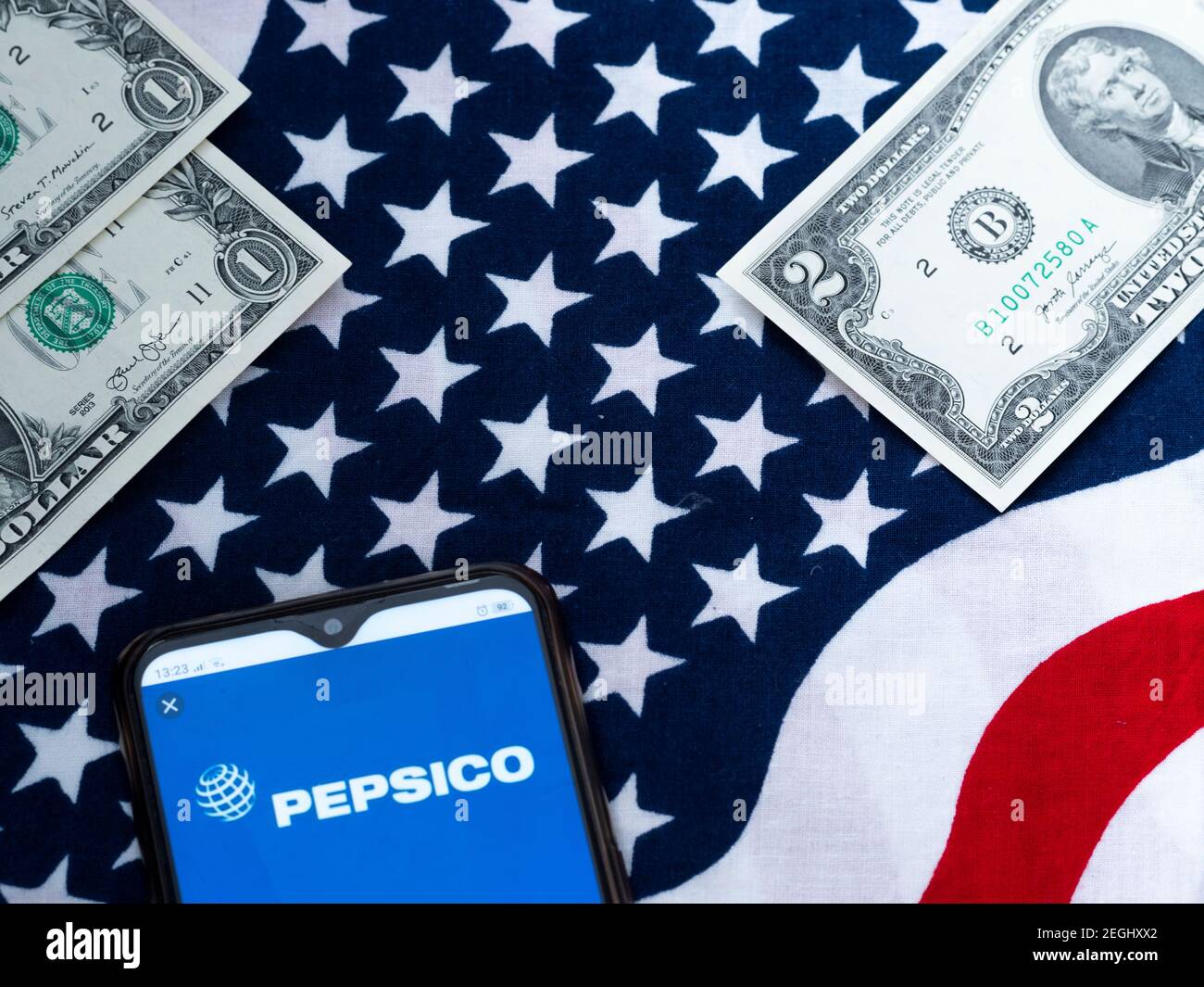 In this photo illustration, a PepsiCo appliance logo seen displayed on ...
