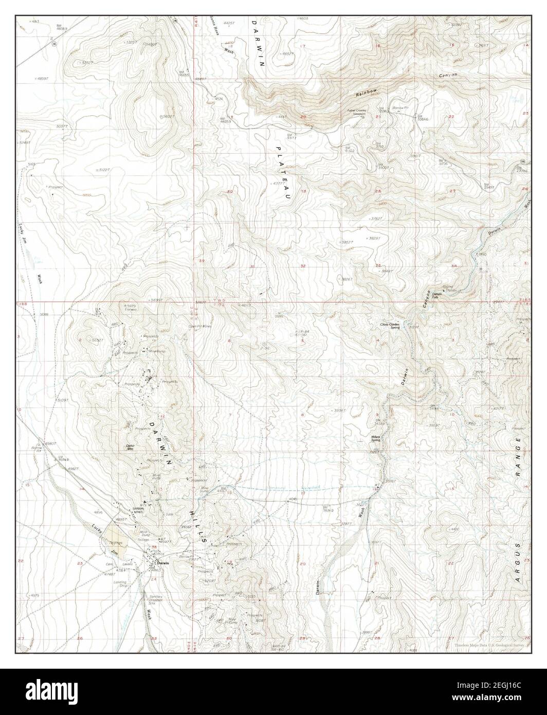 Darwin, California, map 1987, 1:24000, United States of America by ...