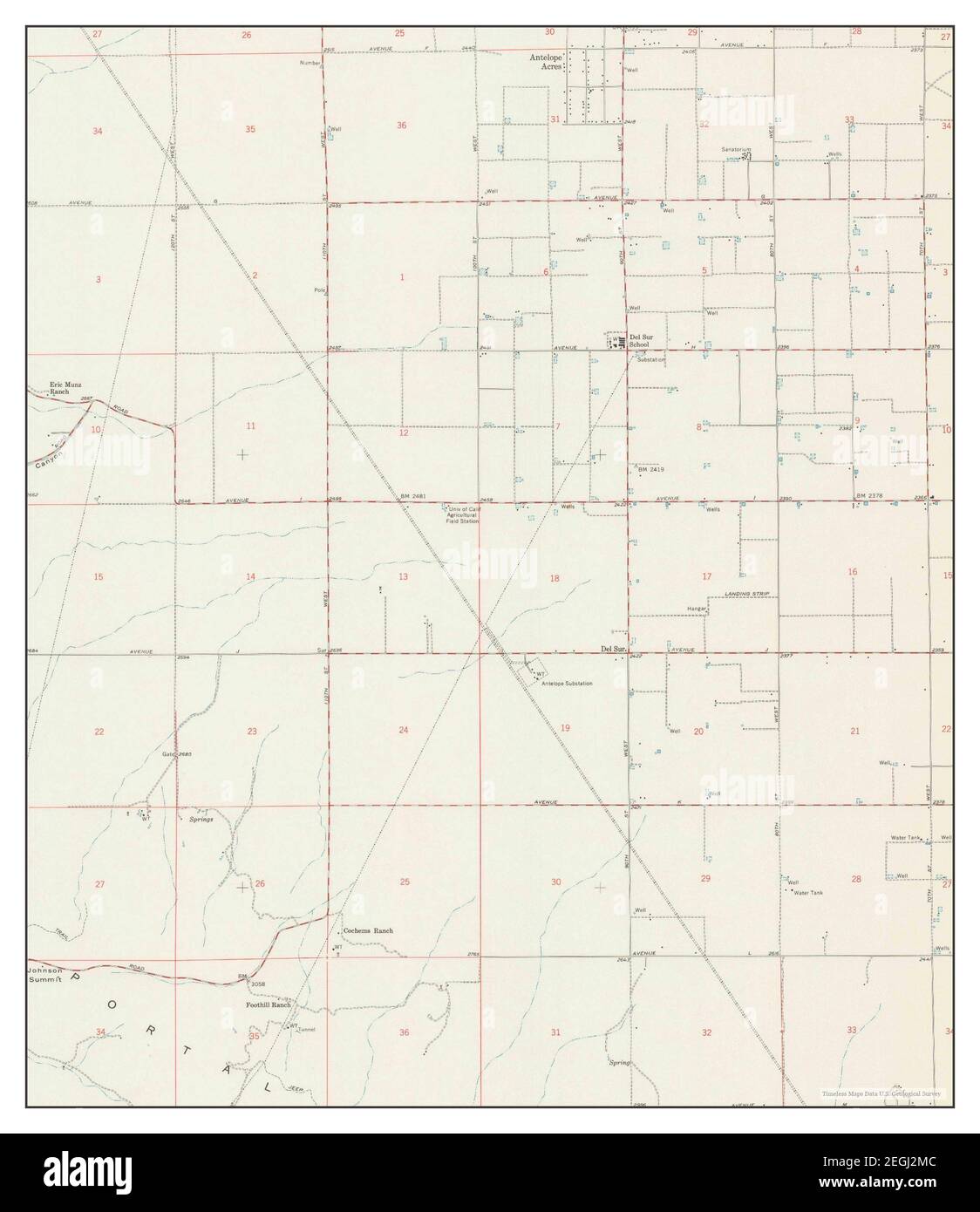 Del Sur, California, map 1958, 1:24000, United States of America by ...