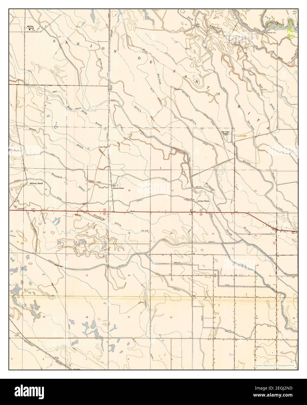 Delta Ranch, California, map 1916, 1:24000, United States of America by ...